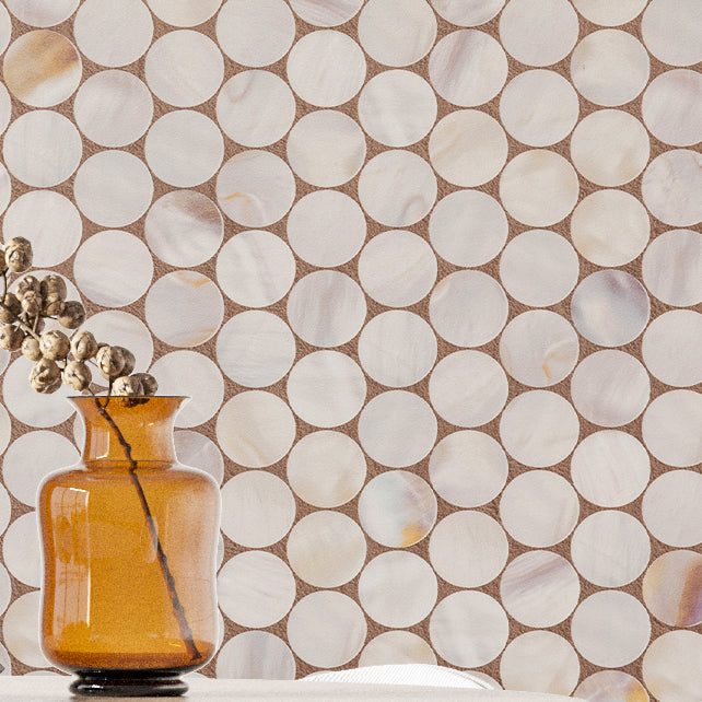 Shell Tile Circle Pattern Vinyl Contact Paper Self-adhesive Peel-stick ...